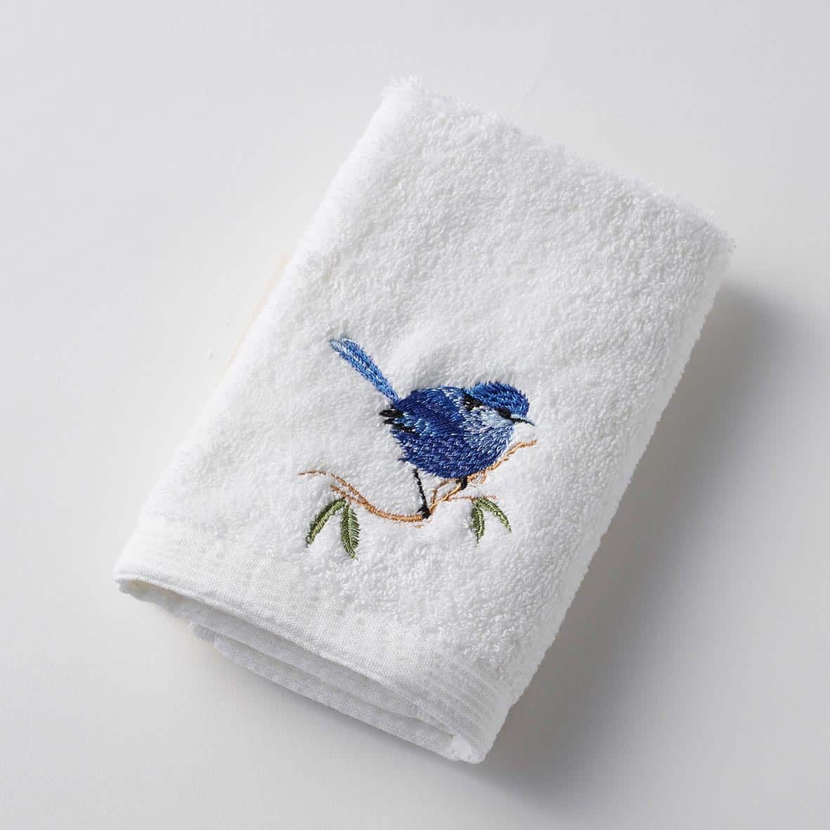 Blue Wren Face Washer - Pilbeam Living