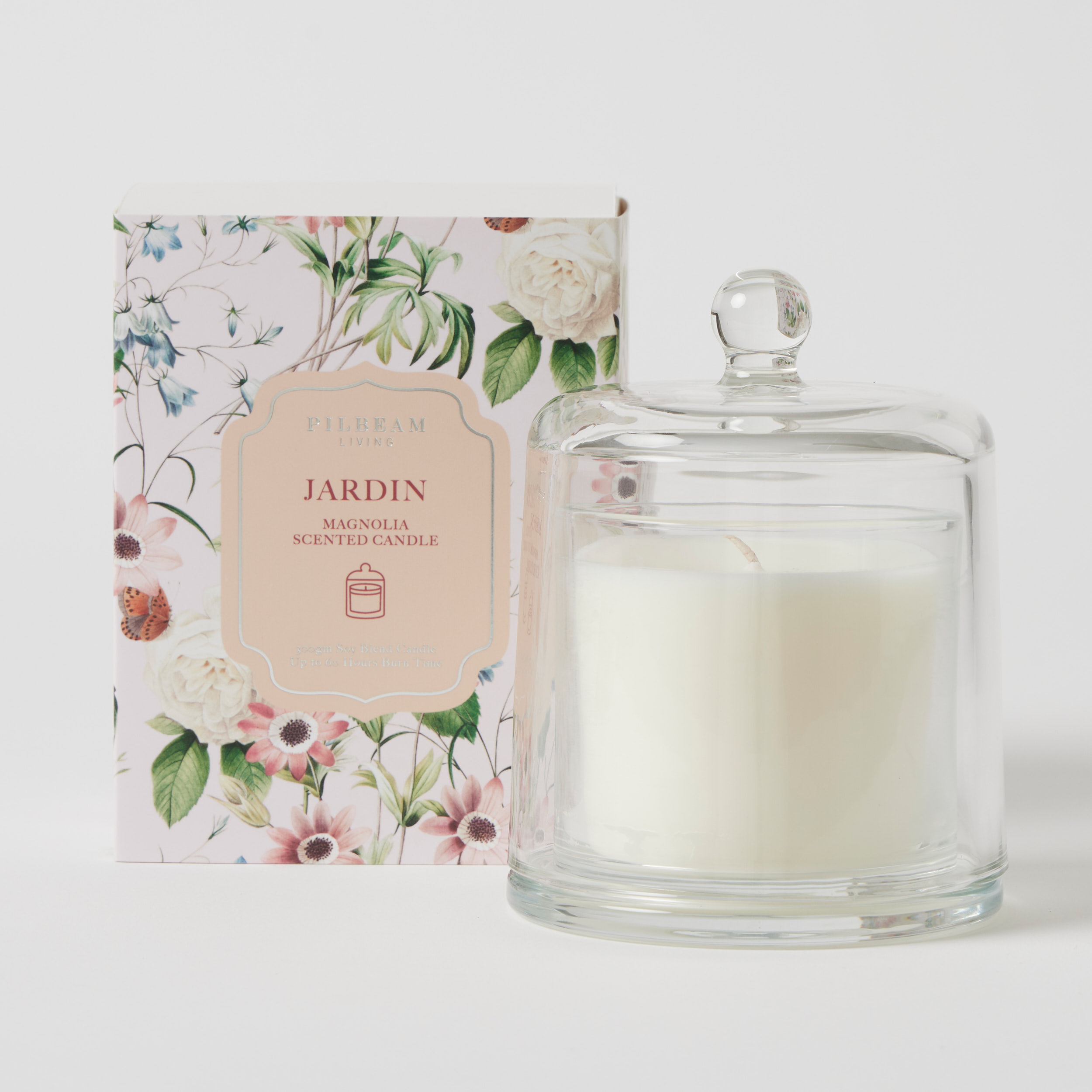 Jardin Glass Cloche Scented Candle - Magnolia - Pilbeam Living