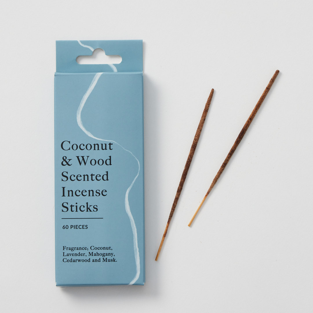 Coconut & Wood Scented Incense Sticks 60pcs - Pilbeam Living