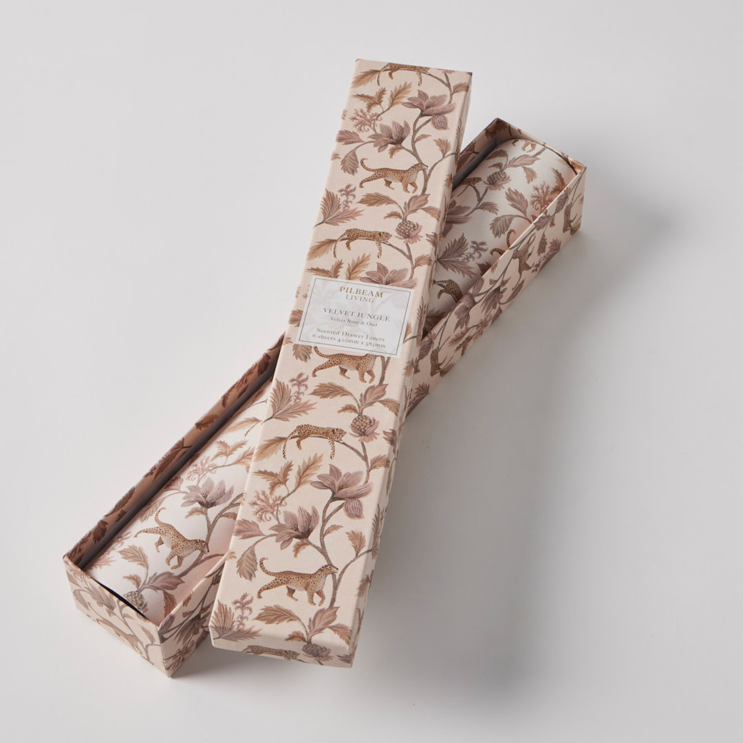 Velvet Jungle Scented Drawer Liners 6 Sheets - Velvet Rose - Pilbeam Living