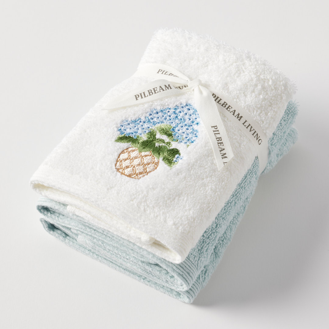 Heritage Bloom Face Washer Set of 3 (2 Plain) - Pilbeam Living